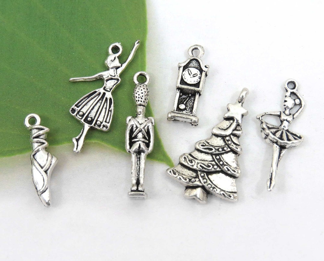 6 NUTCRACKER BALLET Charms, Antique Silver Charm Collection - Etsy