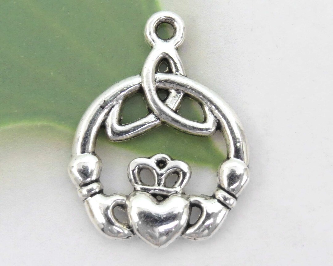 6 IRISH CLADDAGH Charms, Antique Silver Charm Collection, 24x19mm - Etsy