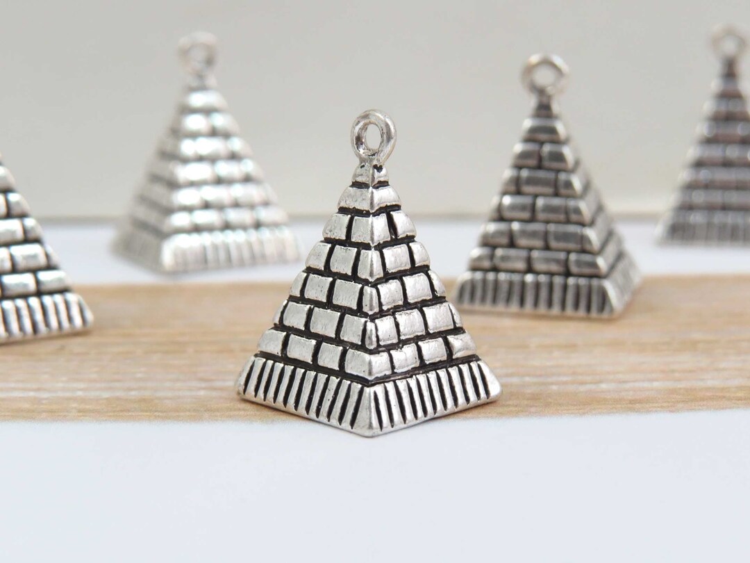 3 PYRAMID Charms, 3d Antique Silver EGYPTIAN Charm Set, 20x13mm - Etsy