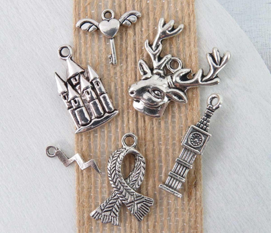 12 Harry P WIZARD APPRENTICE Charms, Antique Silver Magical Charm ...