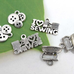 12 I LOVE TO SEW Charms, Antique Silver Charm Collection - Etsy