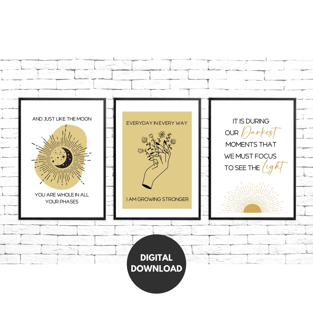 Daily Inspiration Printable Wall Art Set of 3 Digital Download Prints ...