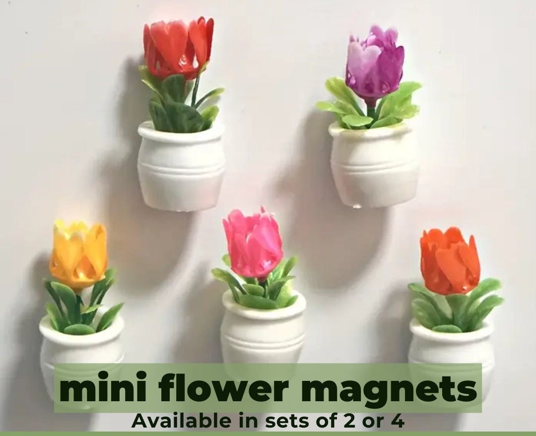 Mini Flower Magnet, Mini Fridge Magnet, Floral Magnet, Plant Magnet ...