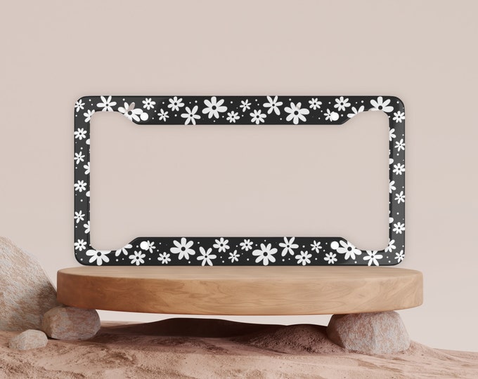 Retro Flower License Plate Frame Boho Car Accessories Boho Retro Color ...