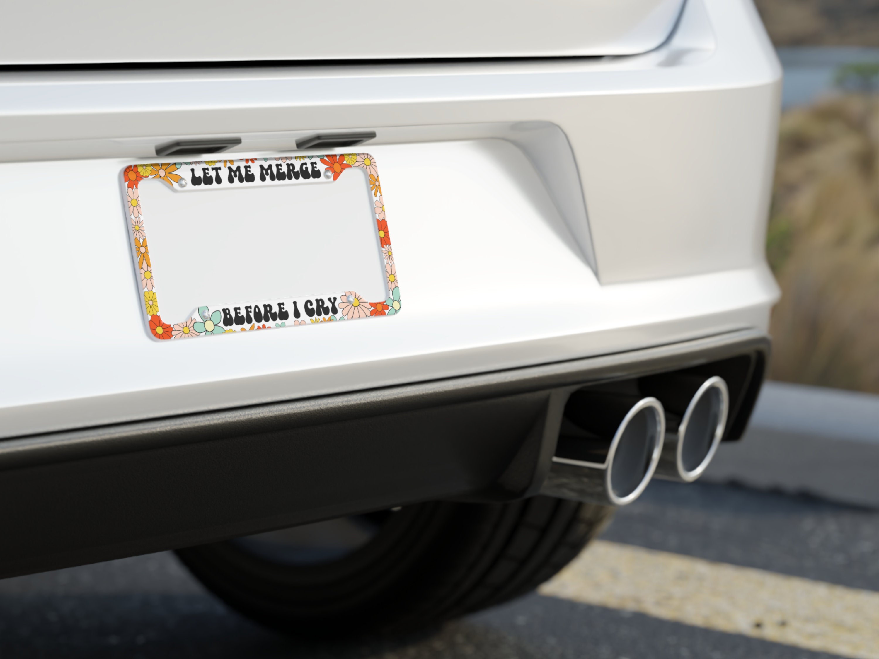 License Plate Frame, Retro Flower License Plate Cover, Cute Car ...