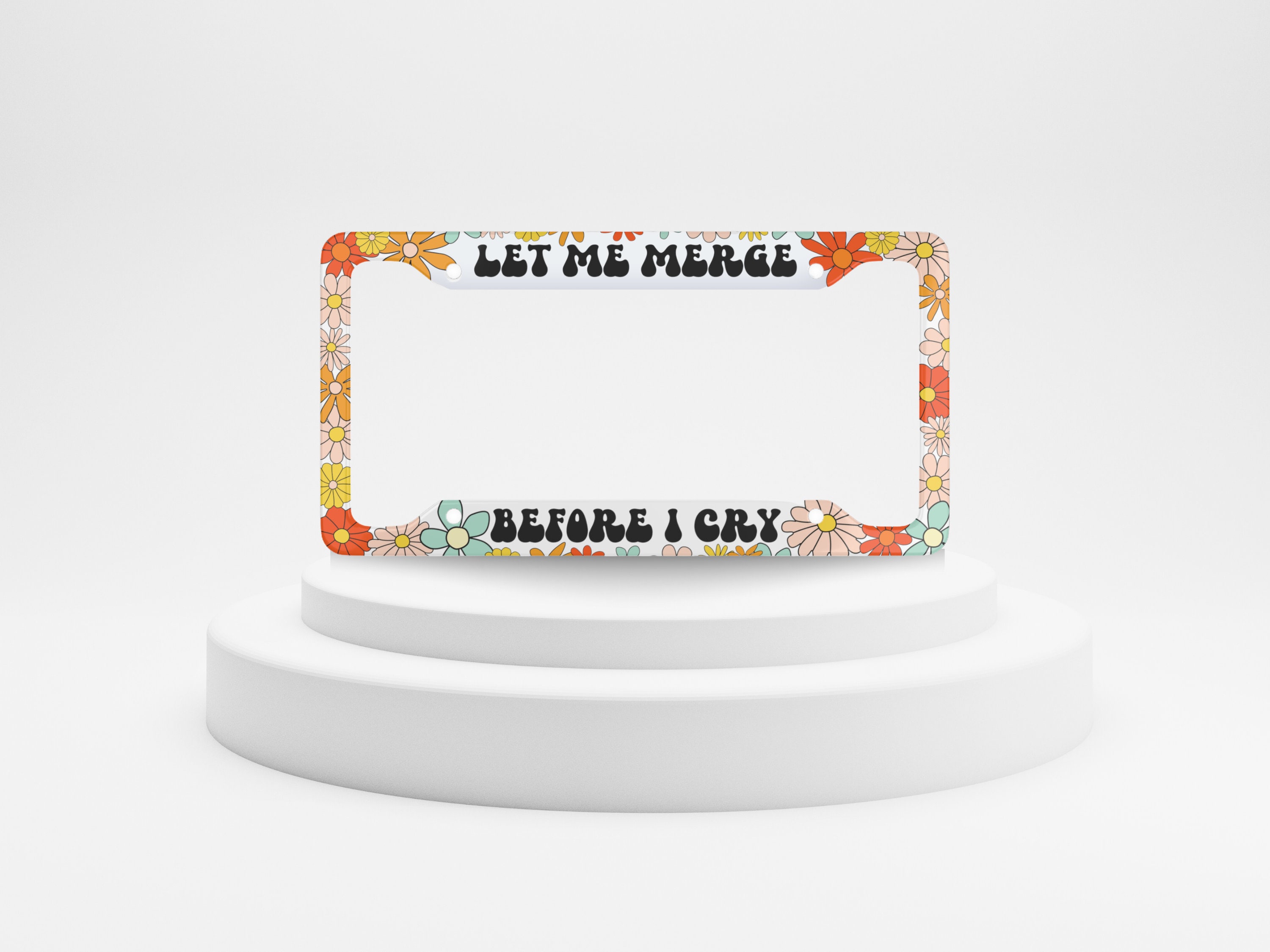 License Plate Frame, Retro Flower License Plate Cover, Cute Car ...