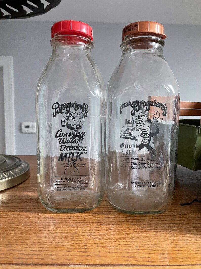 Glass Quart Milk Bottles Etsy