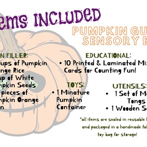 Pumpkin Guts Sensory Bin Kit + Counting Cards | Halloween Sensory Bin ...