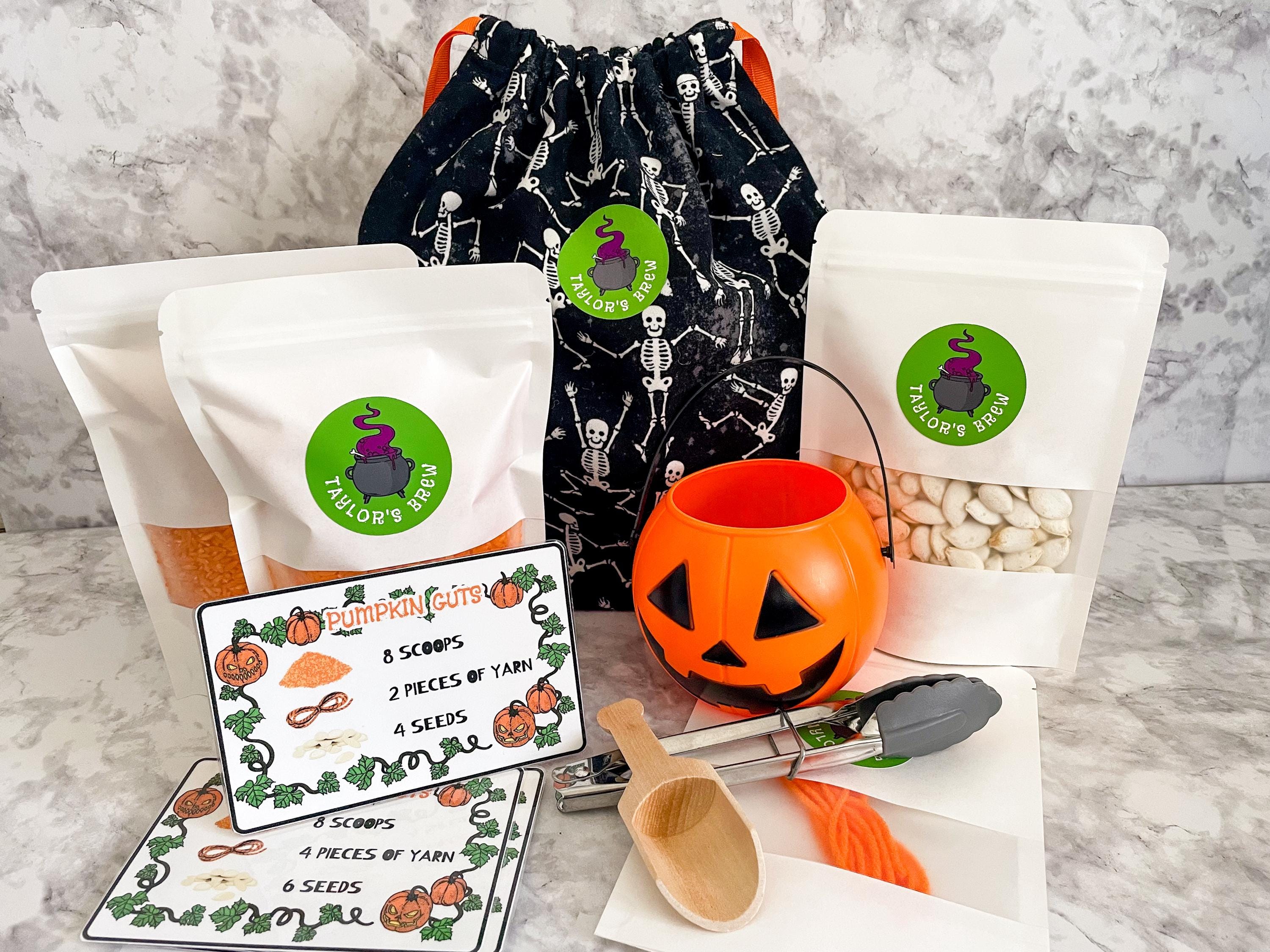Pumpkin Guts Sensory Bin Kit + Counting Cards | Halloween Sensory Bin ...