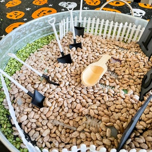 Graveyard Dig Sensory Bin Kit | Halloween Sensory Bin, Skeleton ...