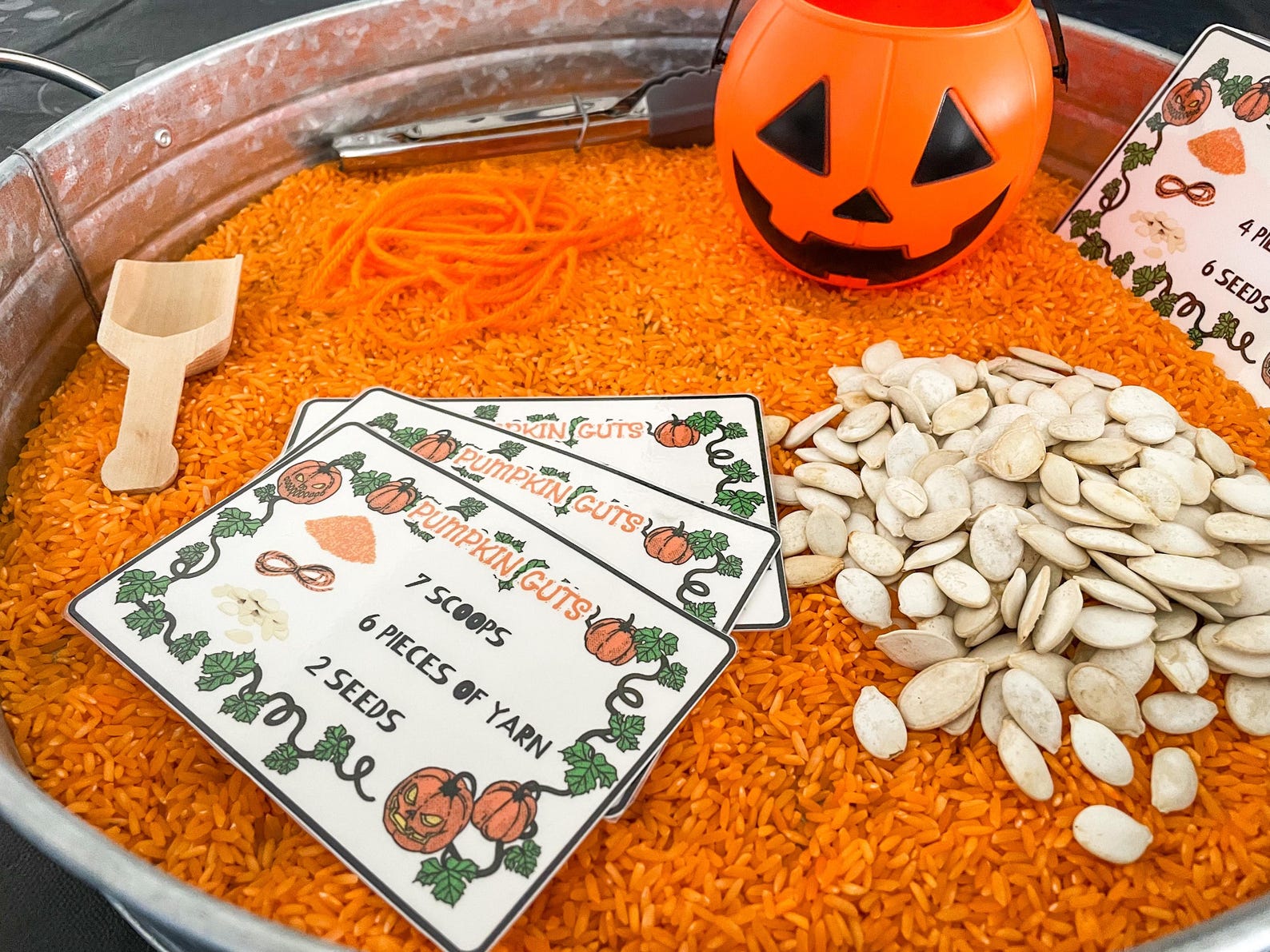 Pumpkin Guts Sensory Bin Counting Cards *DIGITAL FILE | Halloween ...