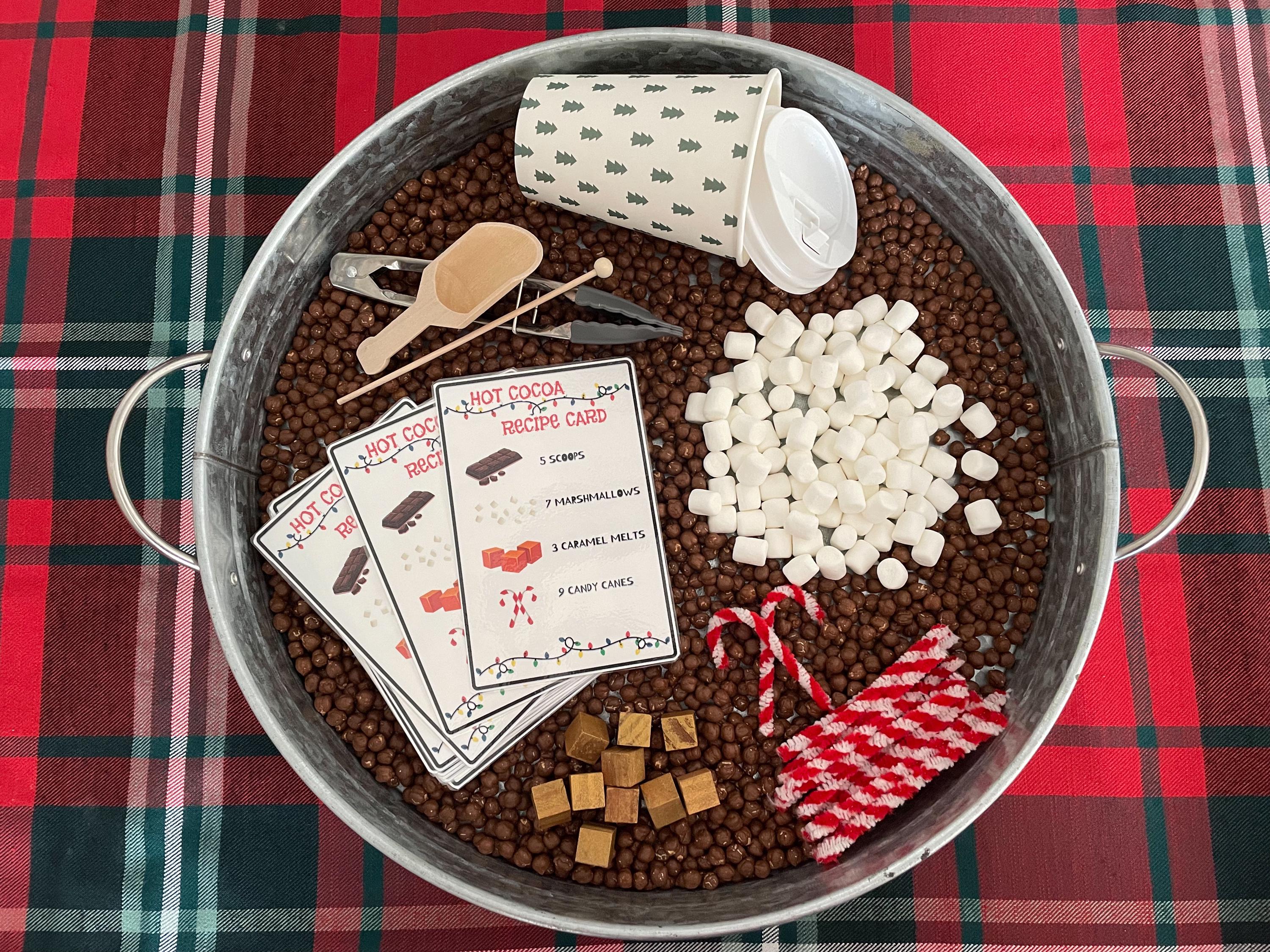 Hot Cocoa Recipe Sensory Bin Counting Cards | Holiday/winter Homeschool ...