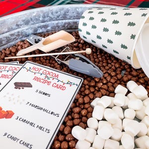 Hot Cocoa Sensory Bin Kit & Recipe Cards | Winter/holiday Sensory Bin ...