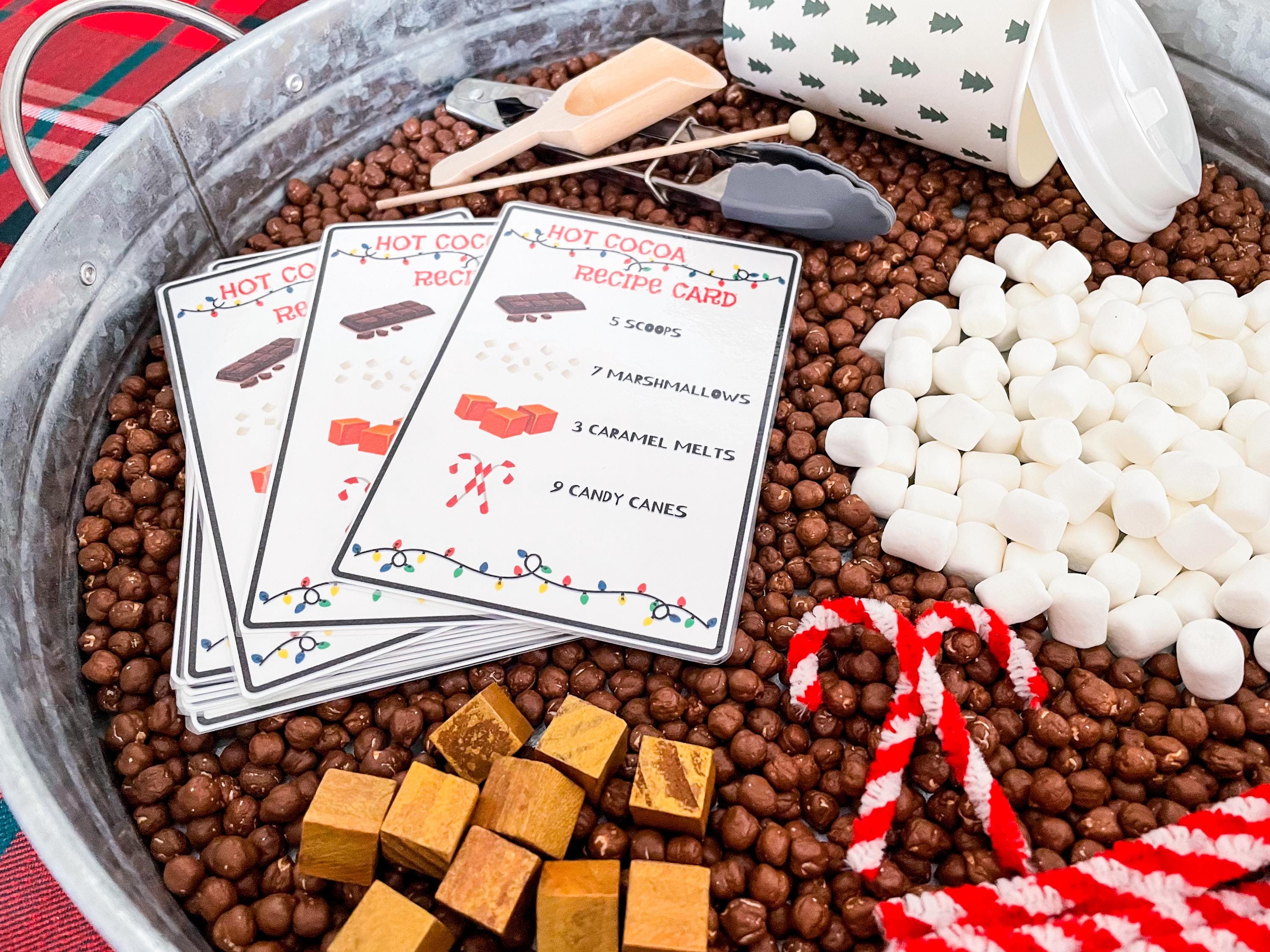 Hot Cocoa Recipe Sensory Bin Counting Cards | Holiday/winter Homeschool ...