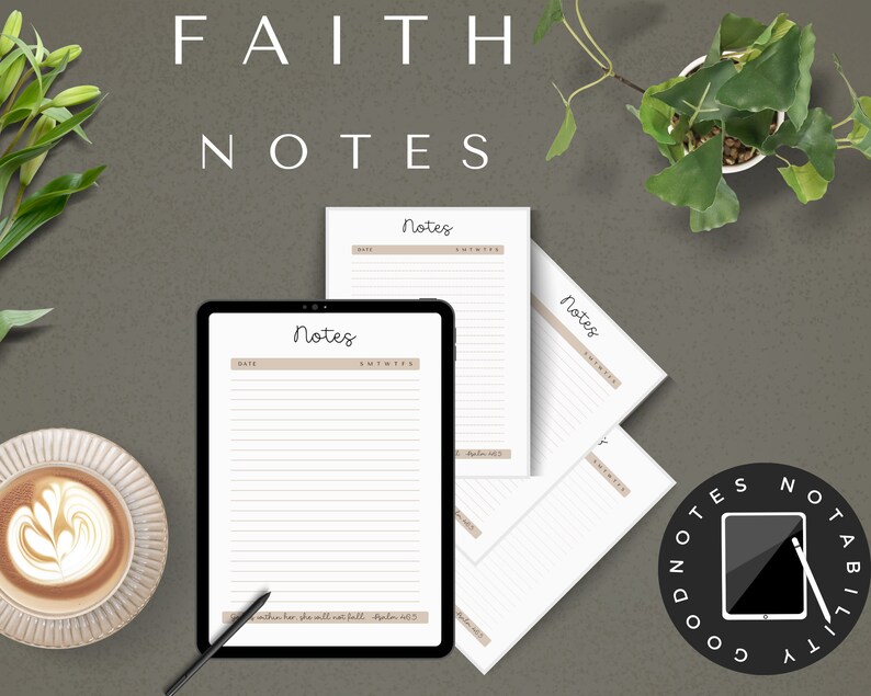 Christian Note Taking Template Cute Notepad Brown Note Paper To-do List ...