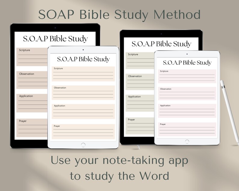 SOAP Bible Study Printable Bible Study Tools SOAP Goodnotes Multi-color ...