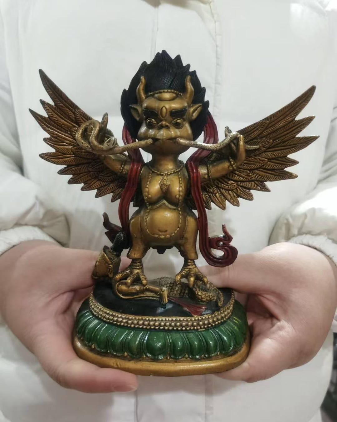 Vintage Offering Buddhist Spread Wings Dapeng Bird Statue,protection ...