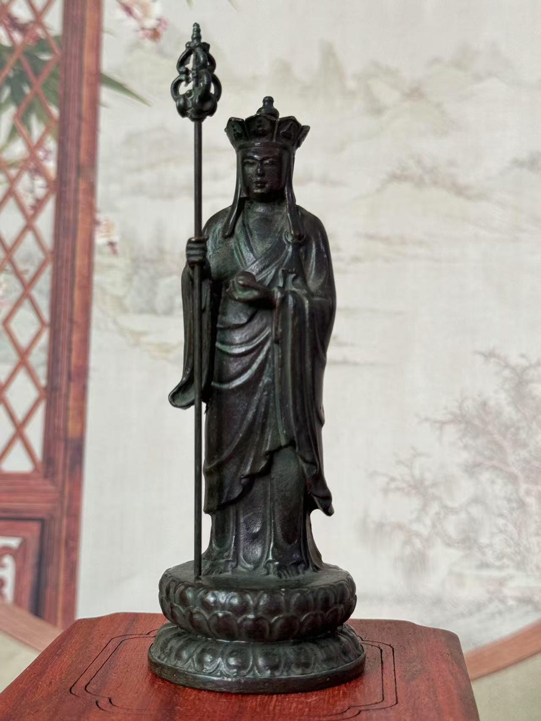 Copper Ksitigarbha Bodhisattva Standing Posture Dizang Pusa Copper ...