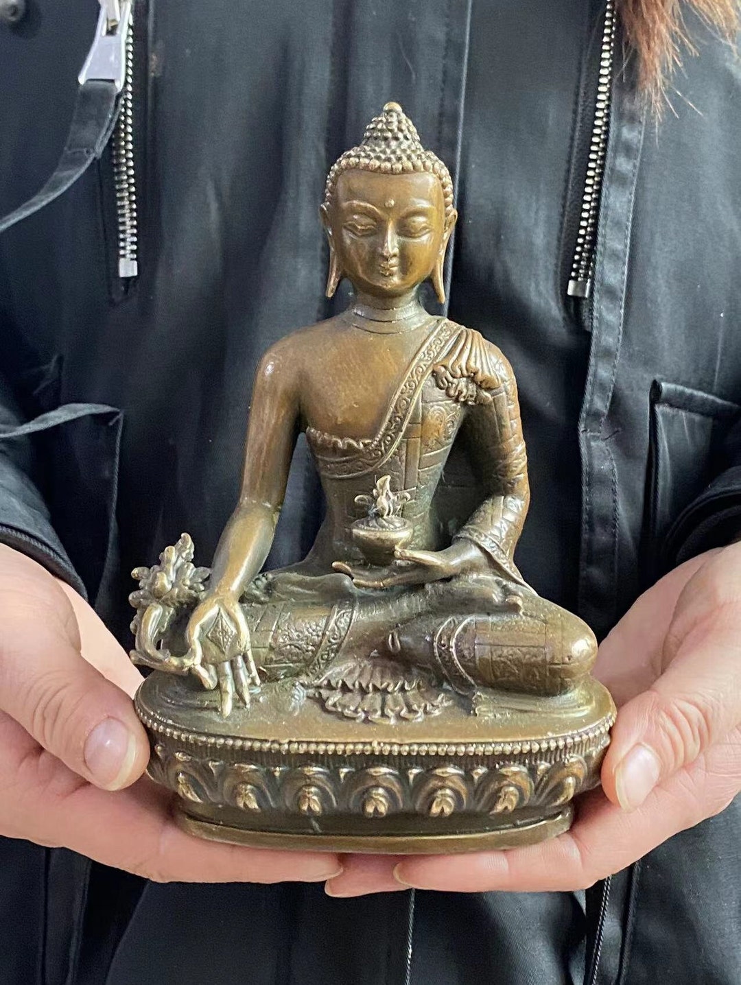 Tibet Copper Meditation Shakyamuni Budda Statue Copper Carving Zen ,car ...