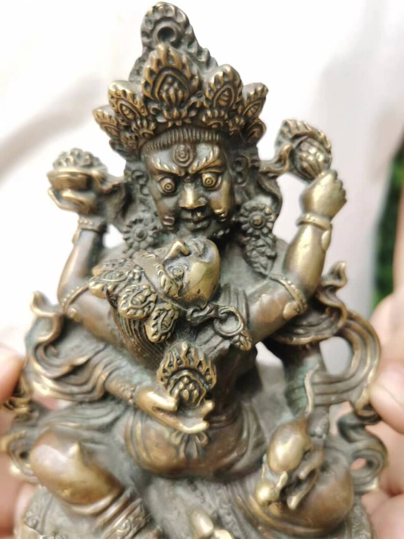 Tibetan Copper Buddha Amitabha Buddha Statue Buddhism Temple Ornament ...