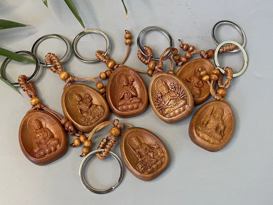 Set of 7 Tibet Wood Buddha Statue, Wood Carving Meditation, Zen ,car ...