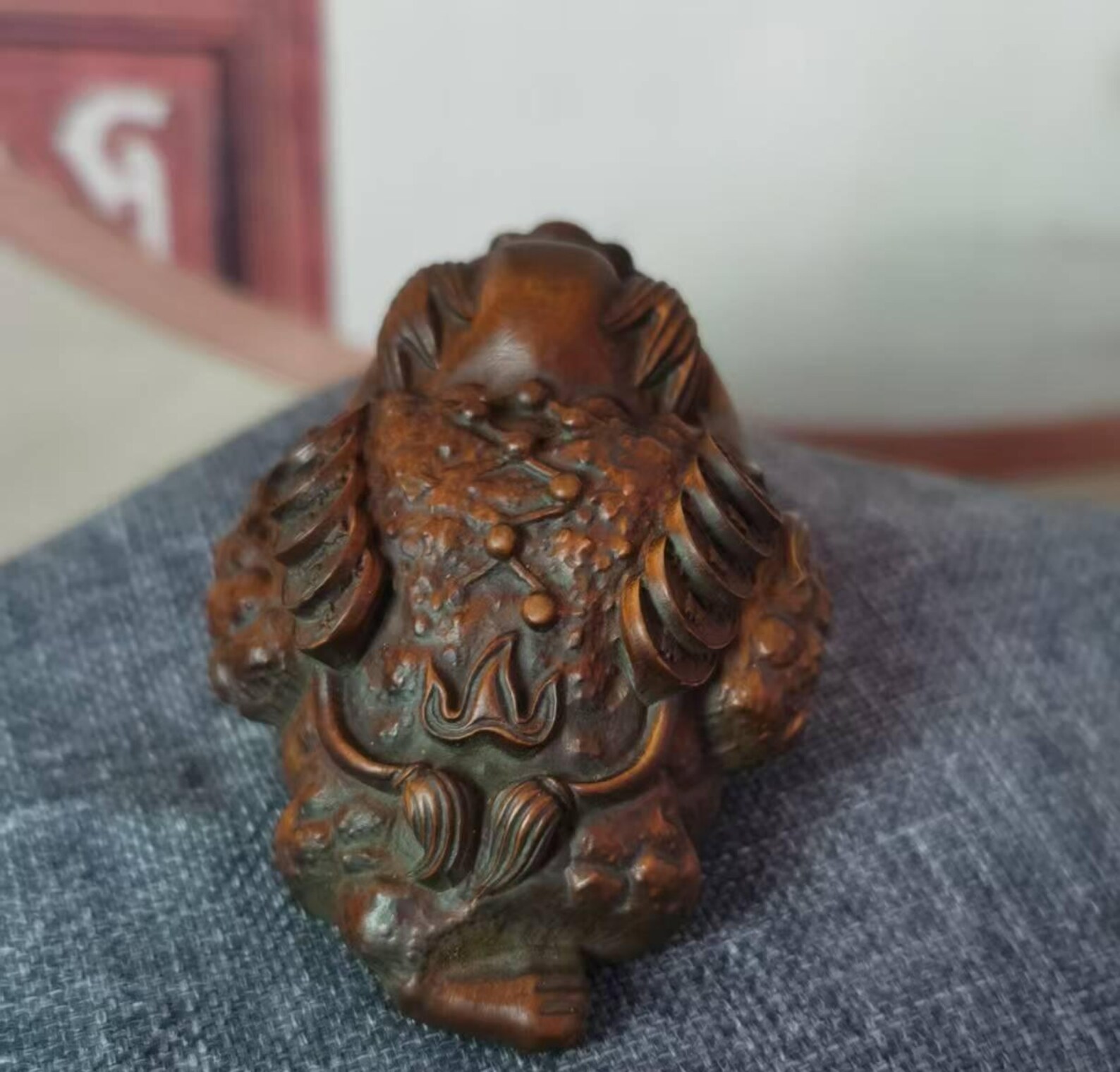 Natural Wood Wealth Frog Toad Coin Fortune,frog Feng Shui Toad Lucky ...