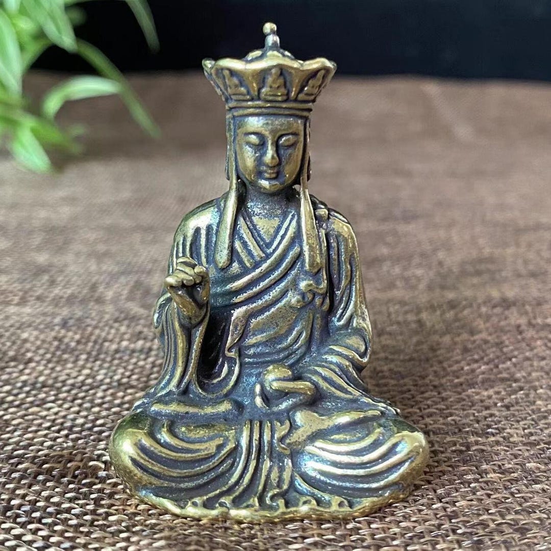 Mini Copper Ksitigarbha Bodhisattva Standing Posture Dizang Pusa Copper ...