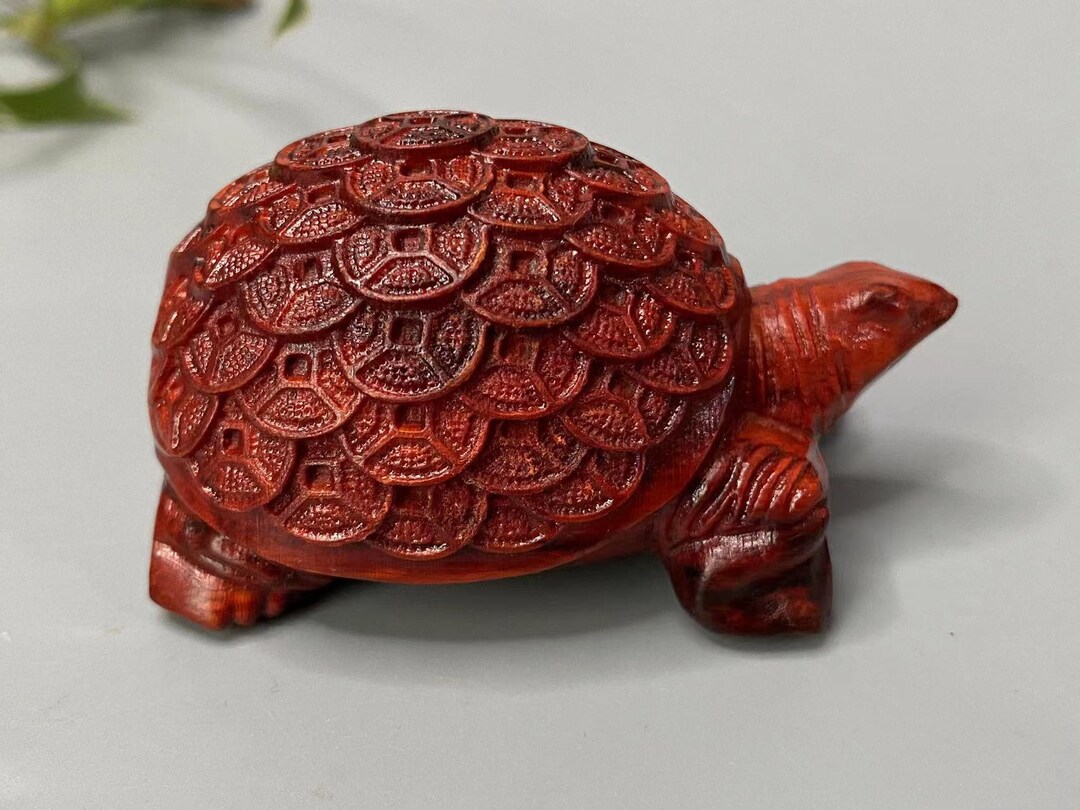 Wooden Feng Shui Turtle Hand Carved Collectible Wood Animal Figurine ...