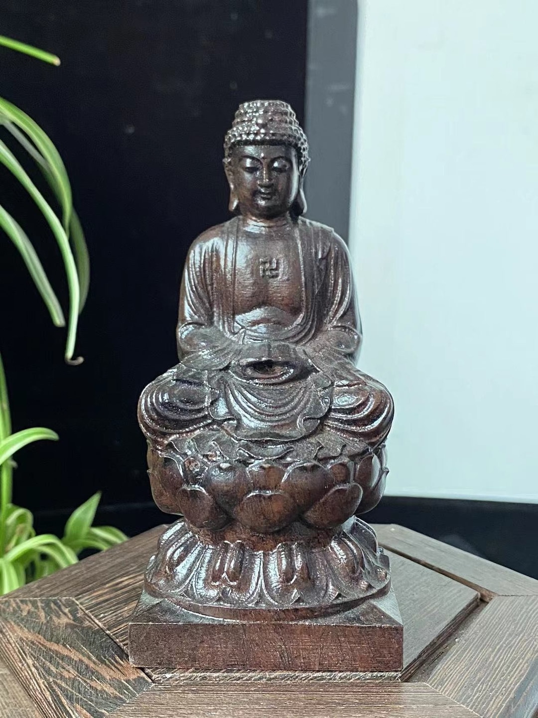 Tibet Wooden Tathagata Buddha Statue ,vintage Hand Carved Shakyamuni ...