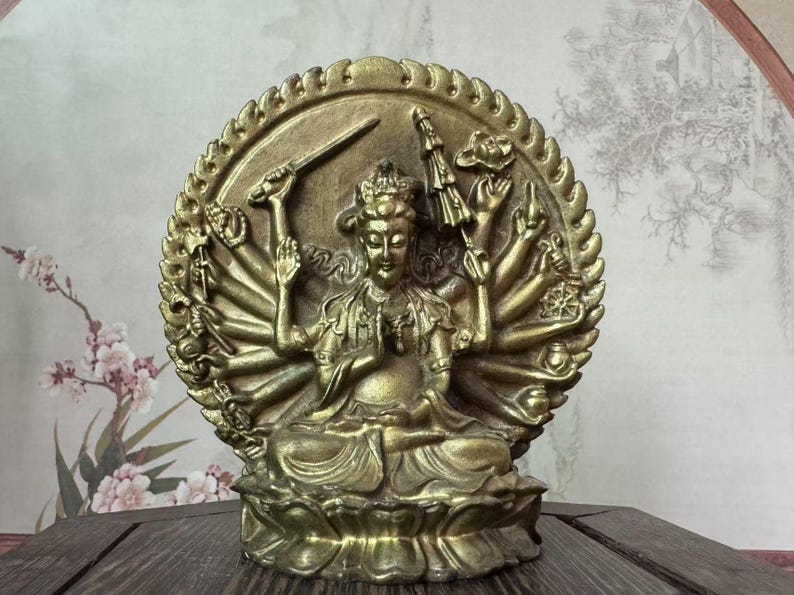 Vintage Thousand Armed Guanyin Statue, Thousand Hands Quan Yin Buddha ...