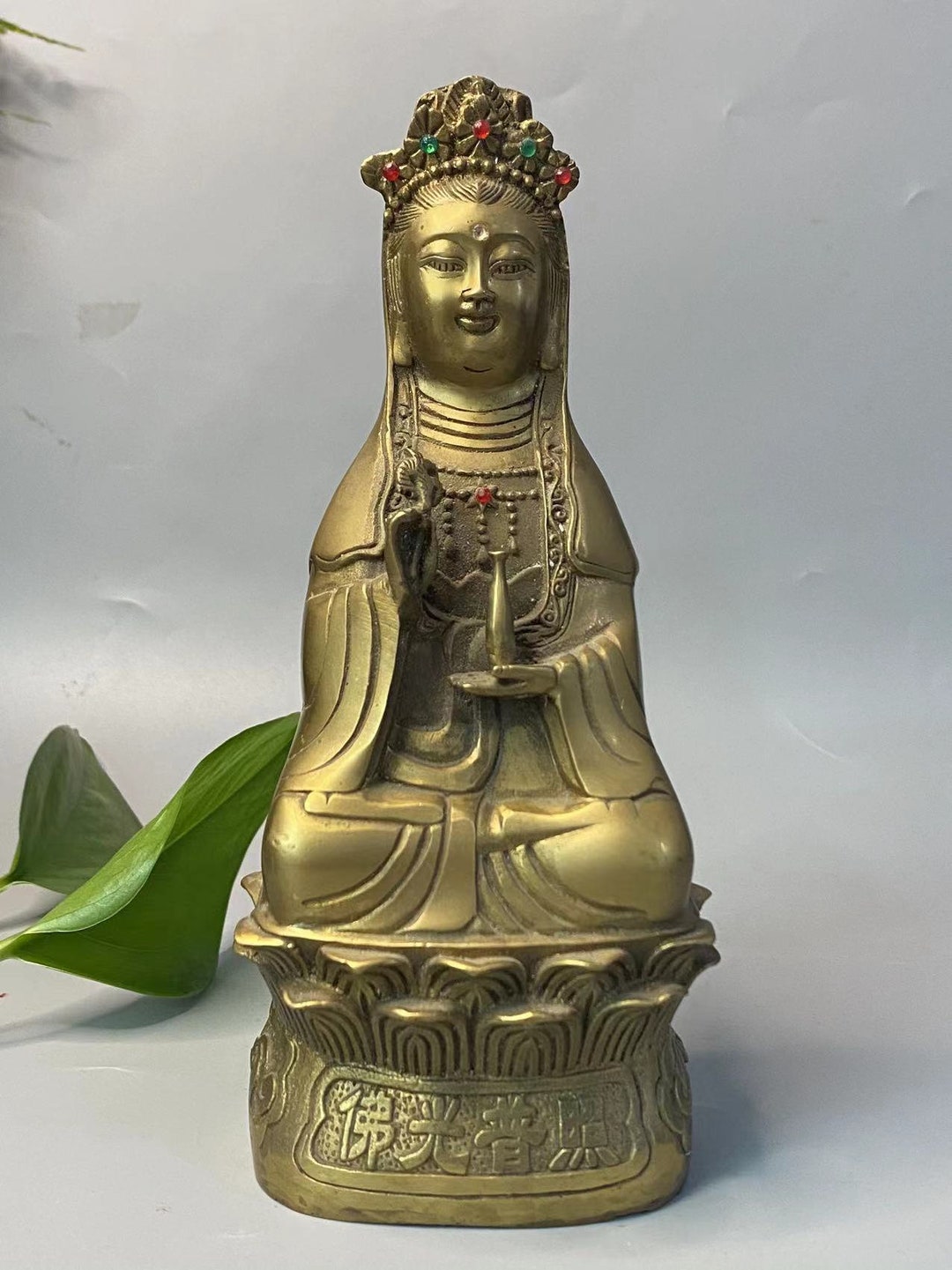Tibet Copper Meditation Guanyin Budda Statue Copper Carving Zen,car ...