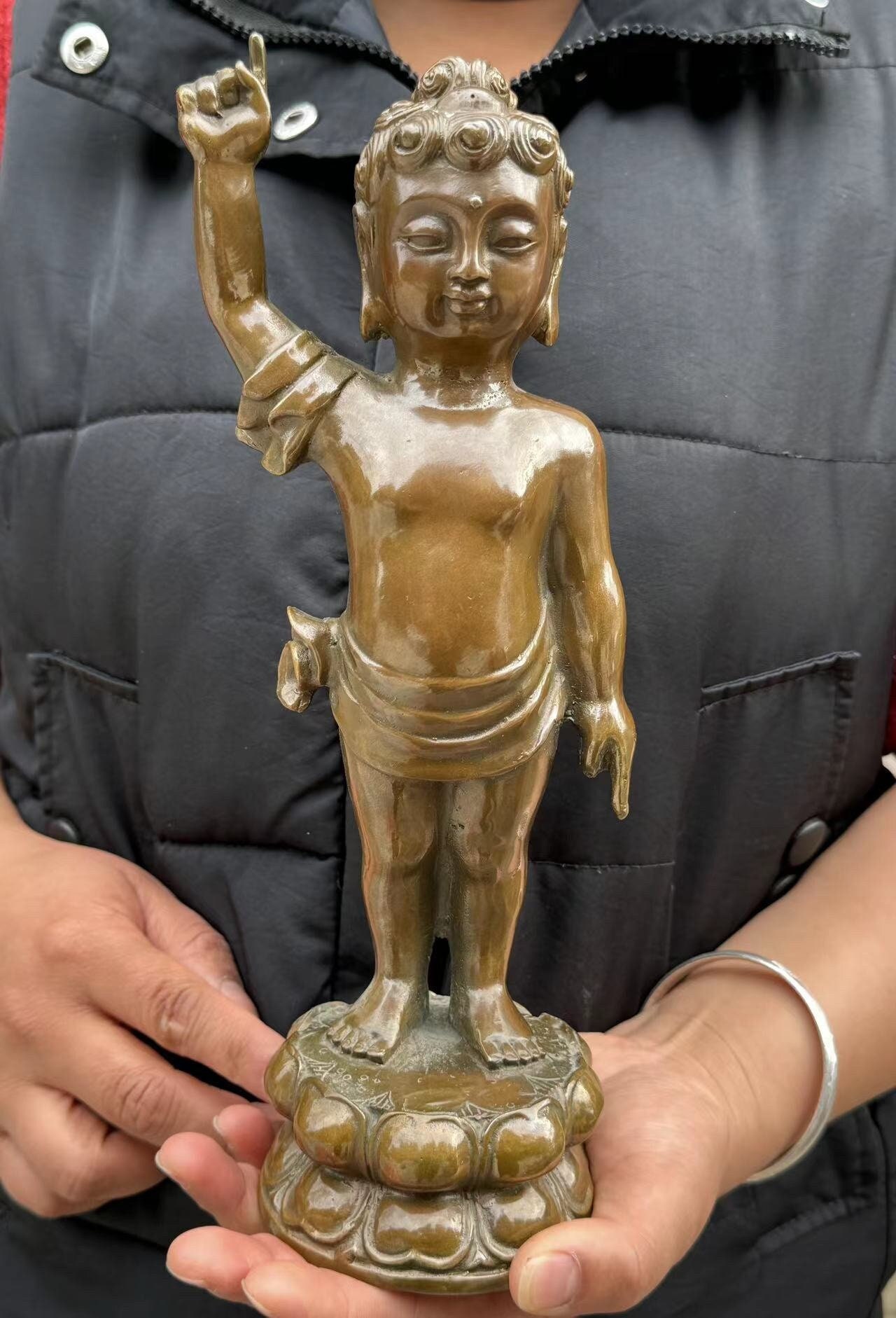 Tibetan Copper Shakyamuni Crown Prince Buddha Statue, Tibet Temple ...