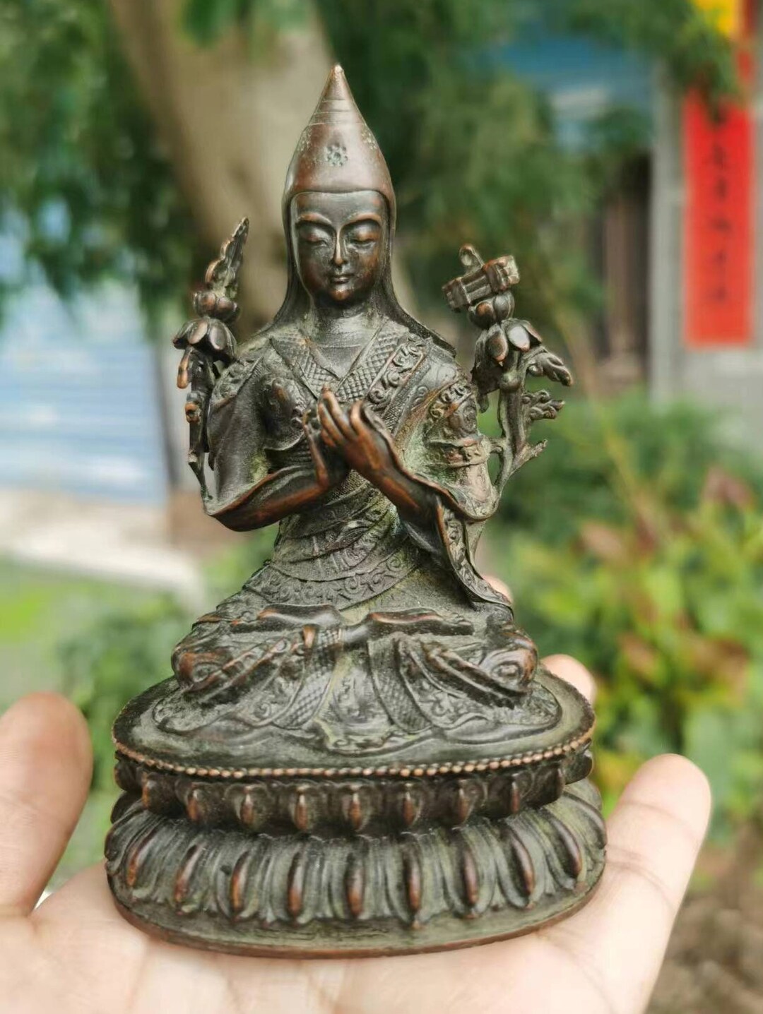 Tibet Buddha Statue, Lotus Budha Bodhisattva Fengshui Zen Buddhism ...