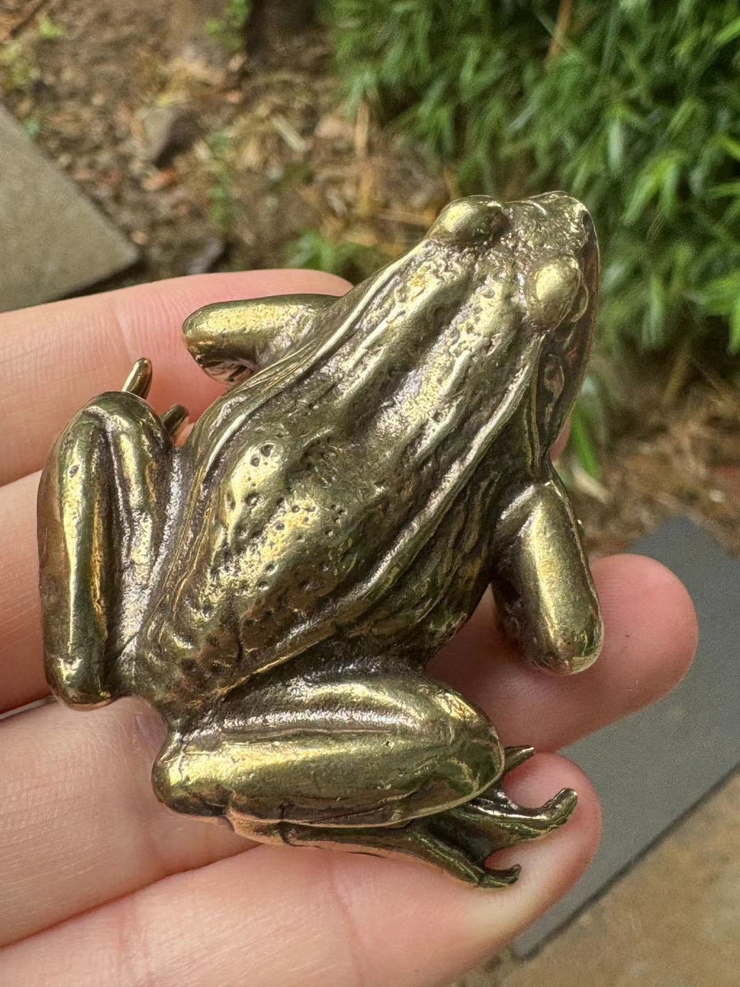 Vintage Copper Frog Statue Fengshui Decor,wealth Animals Royal Toad ...
