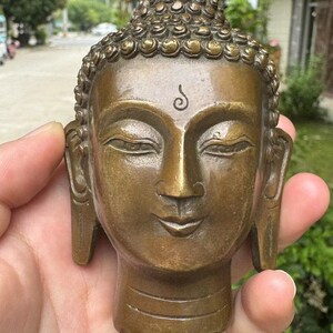 Vintage Copper Buddha Head Small Zen Meditation Copper Casting, Detail ...