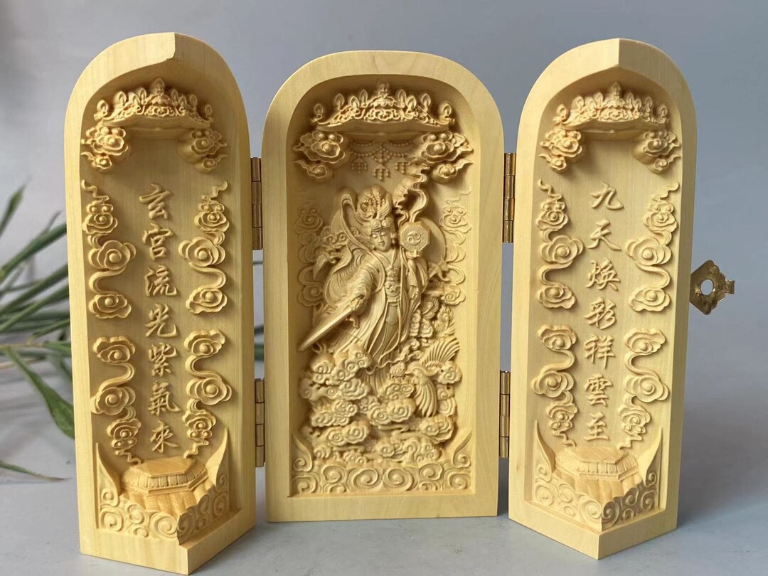 Tibet Wood Buddha Statue, Wood Carving Meditation, Zen ,car Decor, Old ...