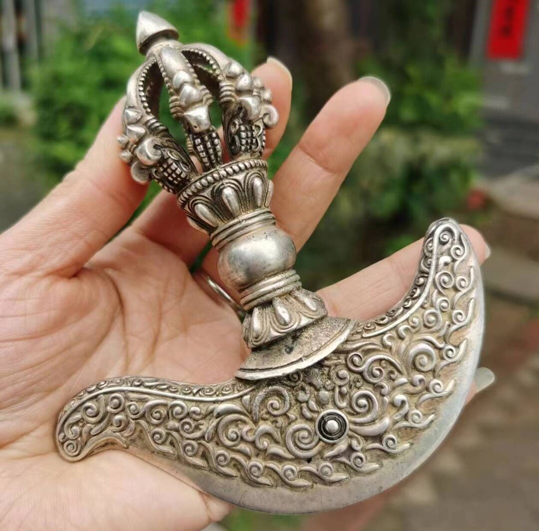 Tibet Gilt Phurpa Dorje Phurpa, Pestle Vajra Talisman Pendant, Buddha ...