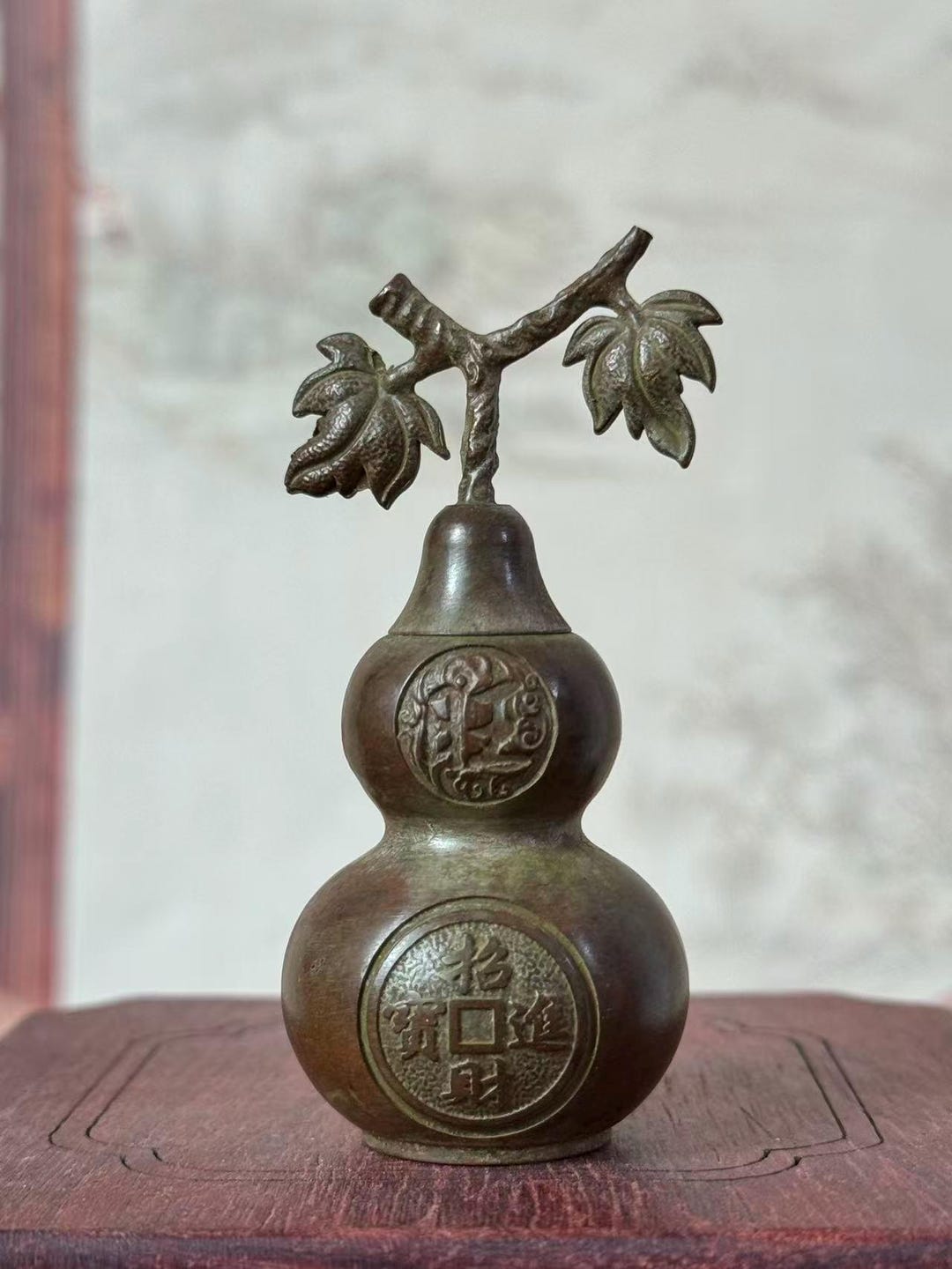 Copper Hu Lu Fengshui Decor Blessing Good Luck Prosperity Gift Wu Lou ...