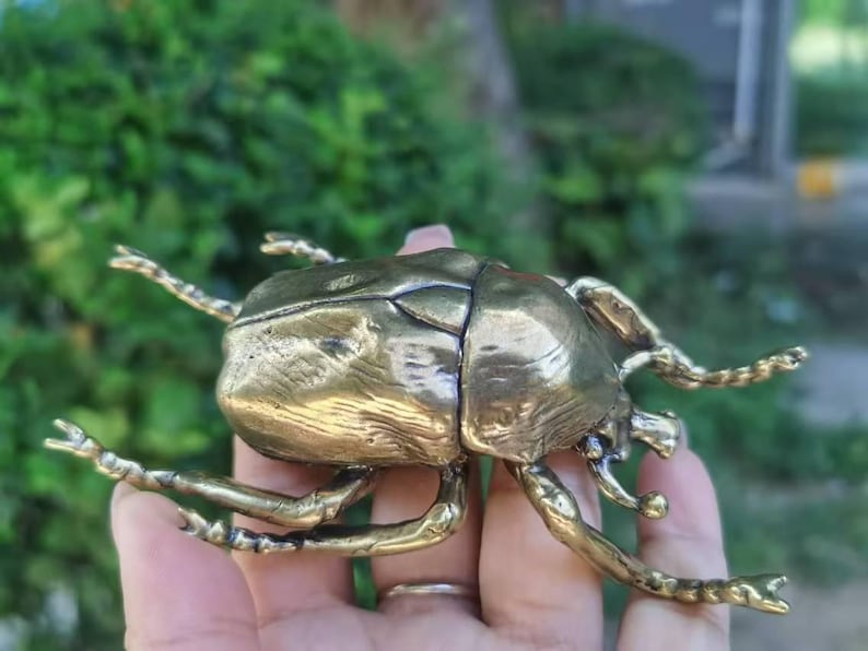 350gram/12.5oz Solid Huge Brass Beetle Statue, Copper Simulation Bug ...