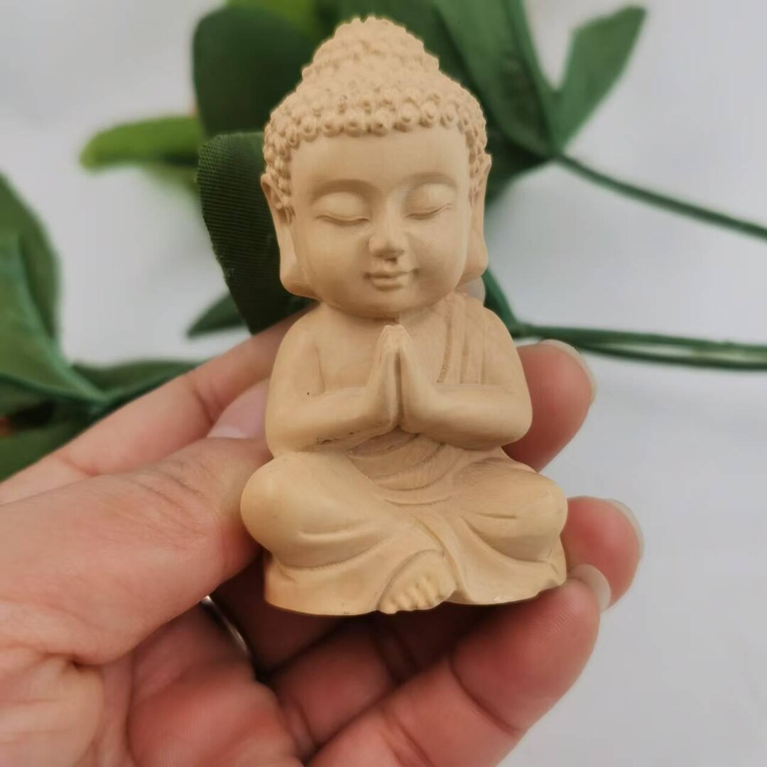 Tibet Buddha Statue, Iron Wood Carving Meditation, Zen ,car Decor ...