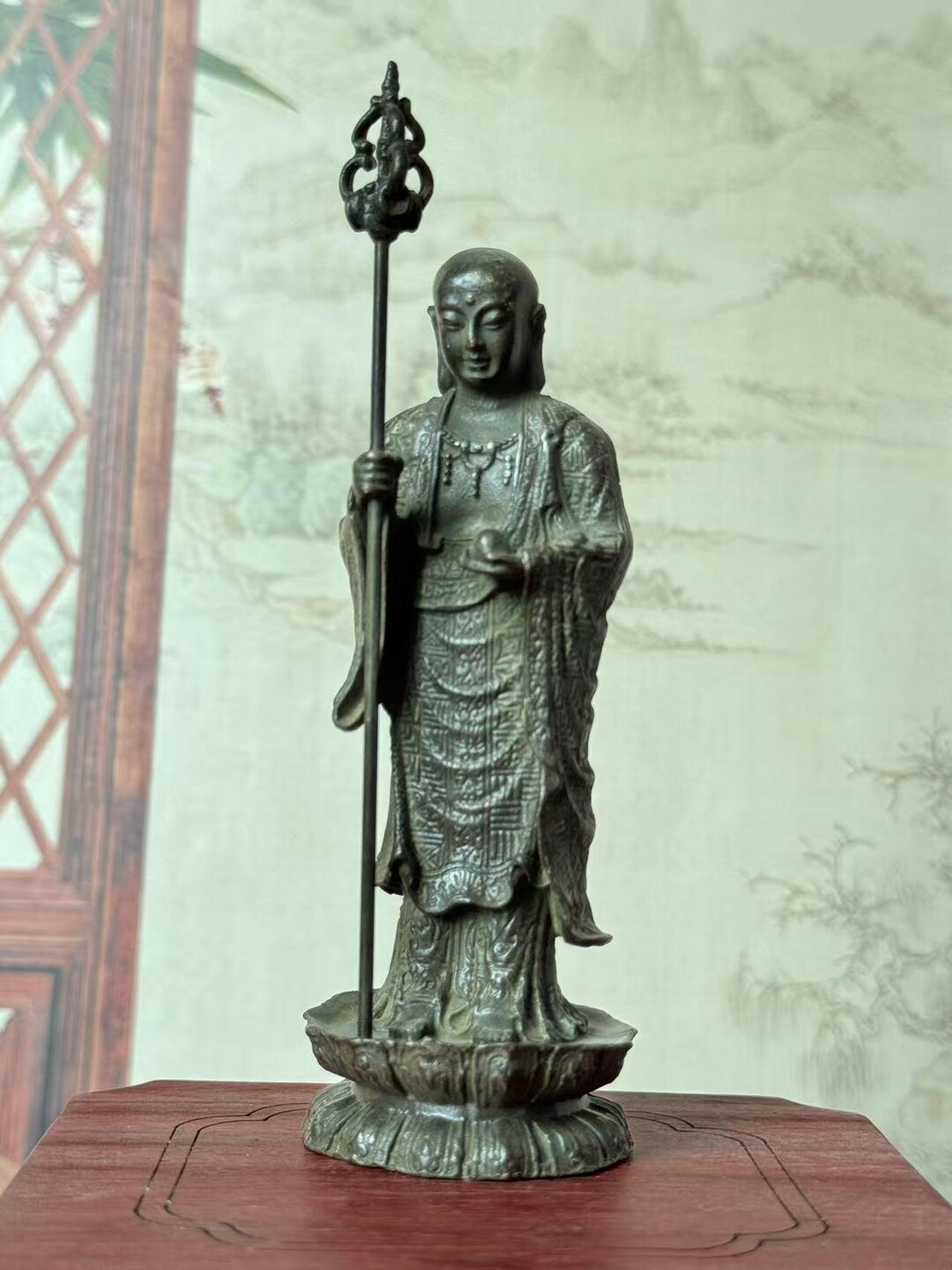 Copper Ksitigarbha Bodhisattva Standing Posture Dizang Pusa Copper ...