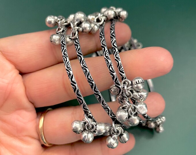 Oxidized Ghungroo Bangle Set of 4/german Silver Lightweight Trendy ...