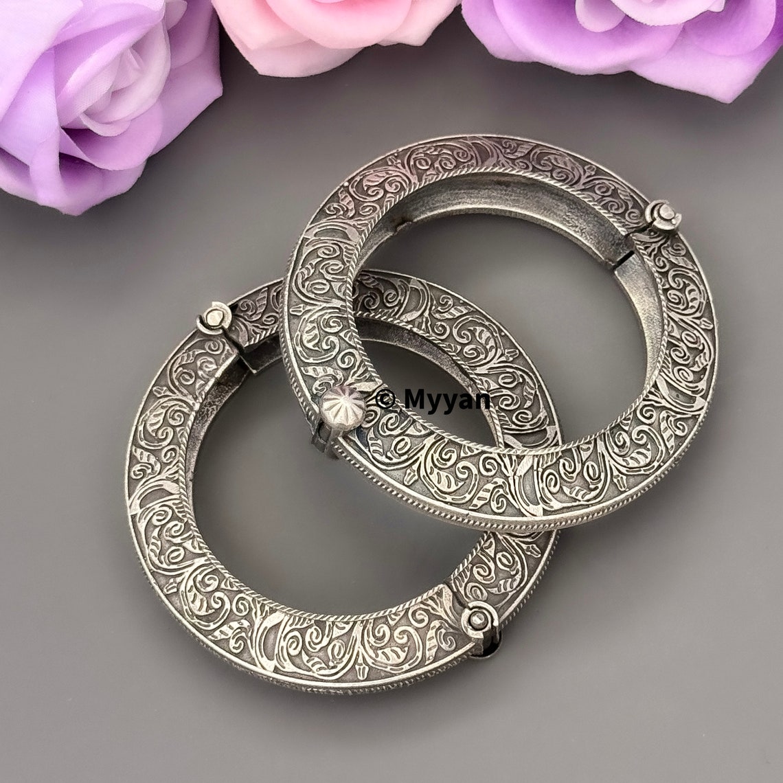 Oxidized Openable Kada With Ethnic Tribal Pattern(1 Psc)/indian Tribal ...