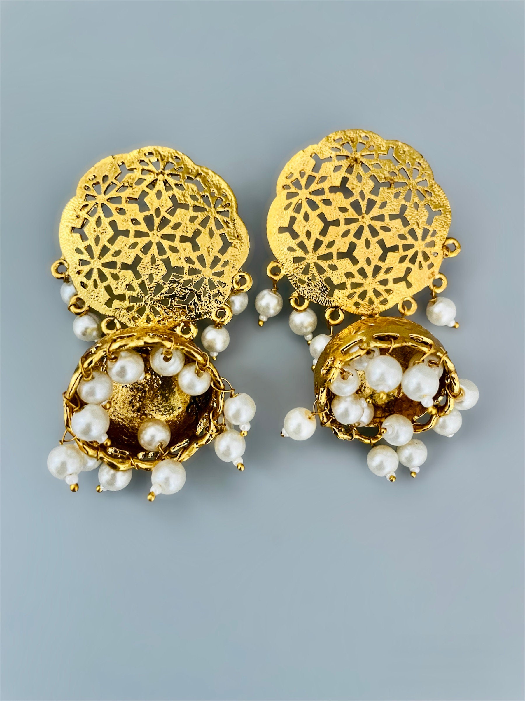 Gold Traditional Jhumka Earring/temple Jewelry/bollywood - Etsy