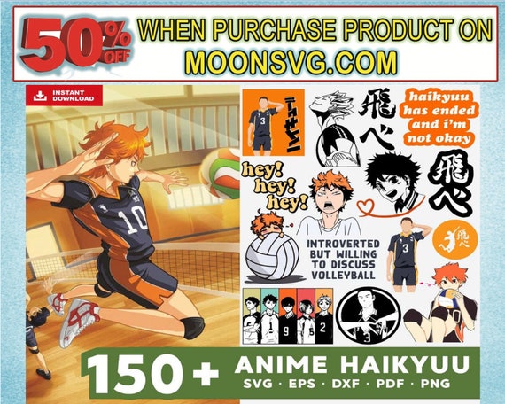 150 Anime Haikyuu Svg Bundle Shoyo Hinata Svg Cartoon Svg - Etsy