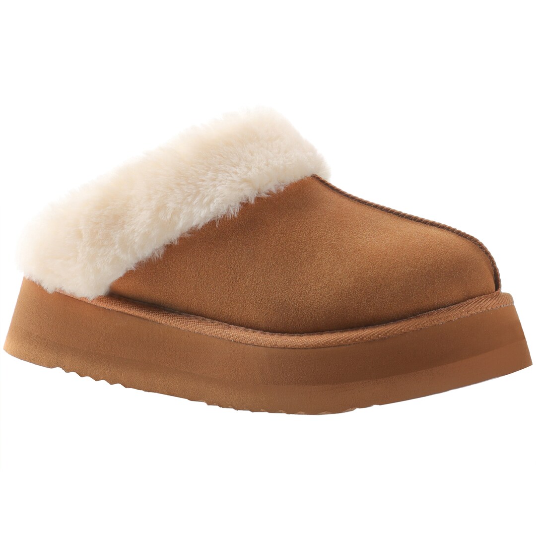 Women's Moody Fuzzy Platform Slippers Slip-on Warm - Etsy