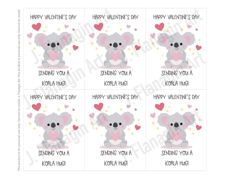 Koala Valentine Printable | Classroom Valentines for Kids | Cute ...