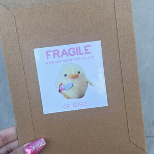 Cute Duck / Chick With Knife Fragile Handle With Care Packaging Mailing ...