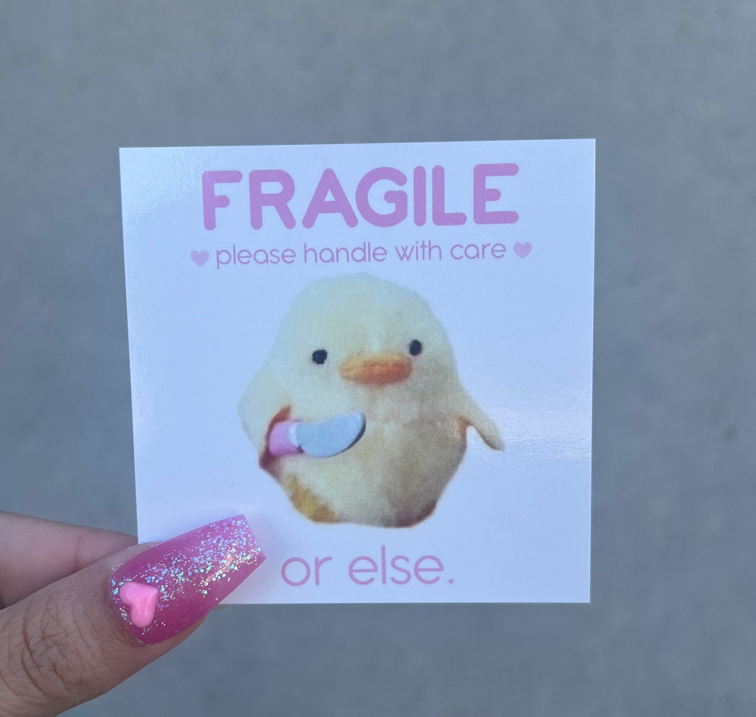 Cute Duck / Chick With Knife Fragile Handle With Care Packaging Mailing ...