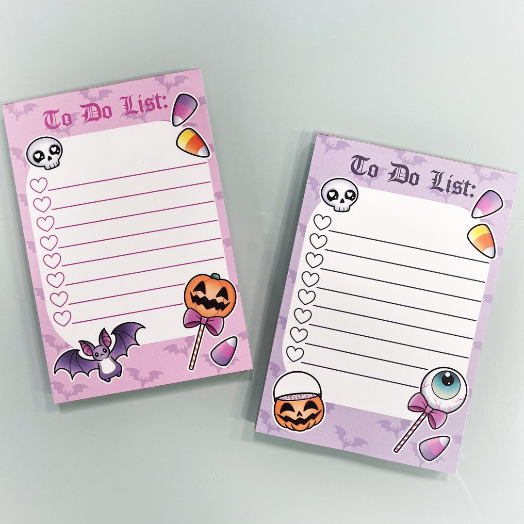 Kawaii Halloween - to Do List - Notepad - Etsy